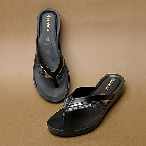 Buy Inblu BM09 Women's Casual Black Slippers Online at Best Price of Rs ...