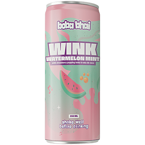 Buy Boba Bhai Wink Watermelon Mint Drink With Strawberry Popping Boba ...