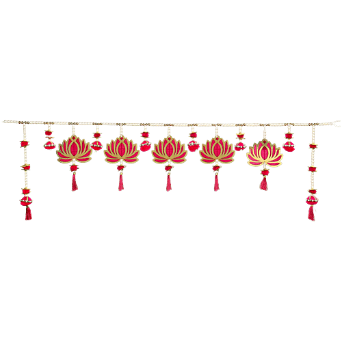 Buy Aksharveda Pearl Belt Toran With Lotus Hangings Online at Best ...