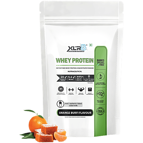 Buy XLR8 Orange Burfi Flavour Whey Protein Powder Online at Best Price ...