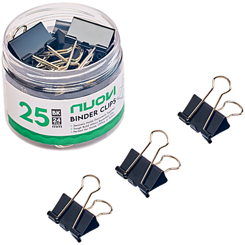 Buy Nuovi 25 mm Binder Clips - Black Online at Best Price of Rs 129 ...