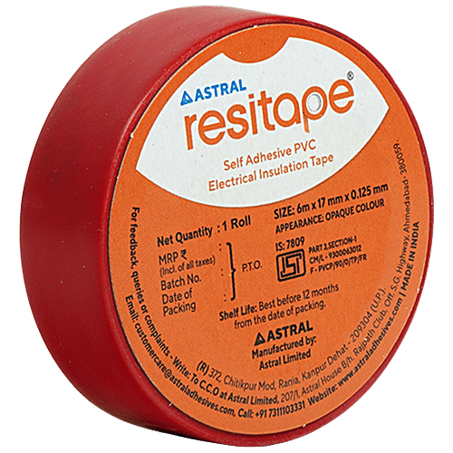 Buy Astral Resitape Self Adhesive PVC Electrical Insulation Tape - 17 ...