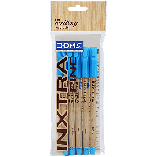 Buy Doms Inxtra Fine Ball Pens - Blue Ink Online at Best Price of Rs 30 ...