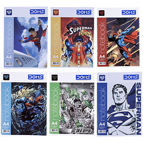 Buy Doms Superman Series A4 Size 172 Pages Single Line Notebook ...