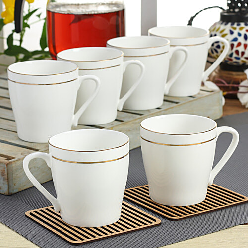Buy Clay Craft Fine Ceramic Master Premium Gold Line Tea/Coffee Cups ...