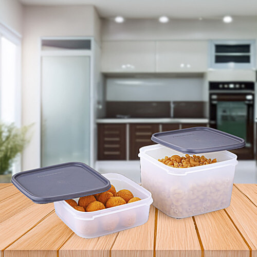 Buy Joyo Fresherware Square Storage Containers - Grey Online at Best ...