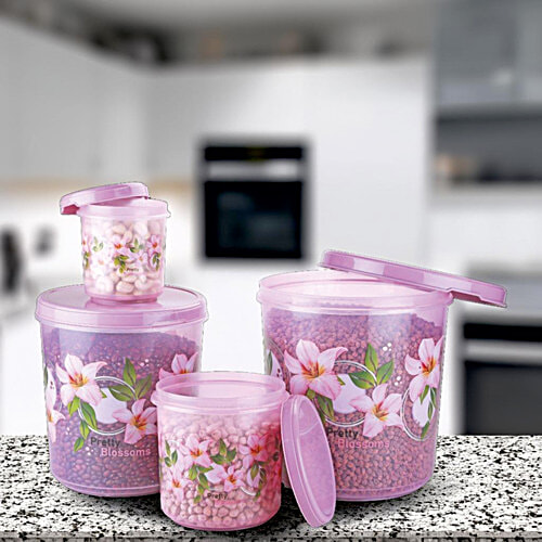 Buy Joyo Storewell Floral Printed Storage Containers - German Lavender ...