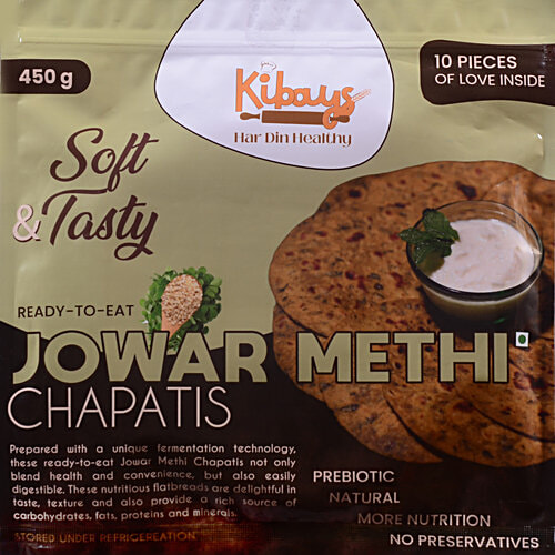 Buy Kibays Ready To Eat Jowar Methi Chapatis, Soft & Tasty, No ...