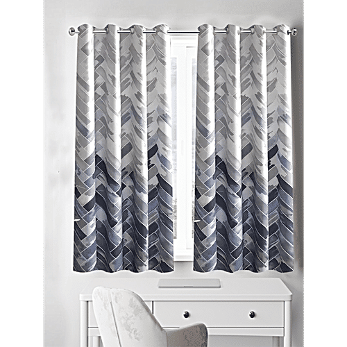 Buy Home Max Geometric Blue 5 ft Window Curtains - 152 x 122 cm Online ...