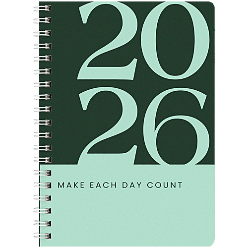 Buy Papboo A5 2026 Ruled 188 Pages Wiro Diary With Calendar - 80 GSM ...