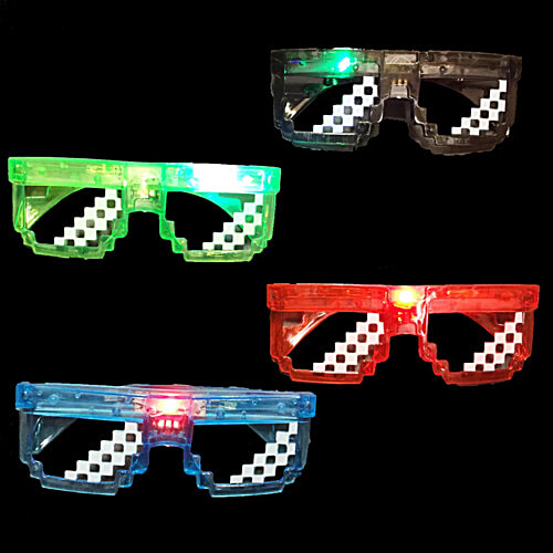 Buy Melukhha LED Pixel Goggles Assorted Light-Up Party Eyewear, For ...