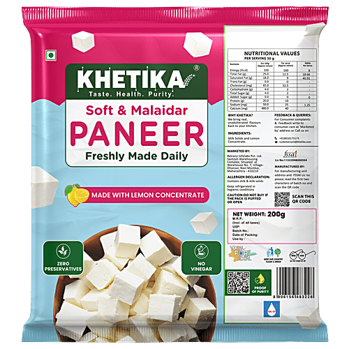 Buy Khetika Soft & Malaidar Paneer Online at Best Price of Rs 79 ...