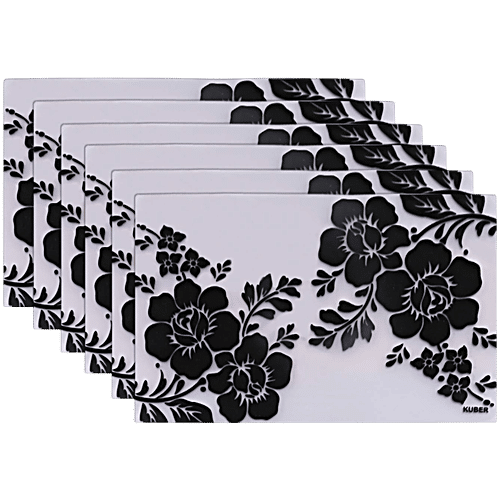 Buy JBG Home Store PVC Table Mats - Transparent, Black & White, 45 x 30 ...
