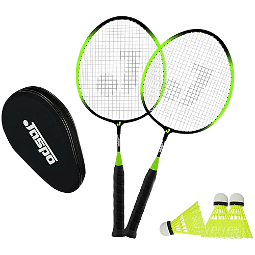 Buy Jaspo Kidzy Neon Badminton Kit - 2 Aluminium Racquet & 3 ...