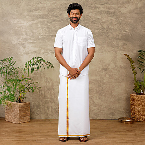 Buy Ramraj Cotton Genxt Adjustable Dhoti With Velcro - For Men, White ...
