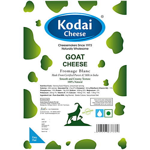 Buy Kodai Dairy Farms Cheese Goat 200 Gm Online at the Best Price of Rs ...