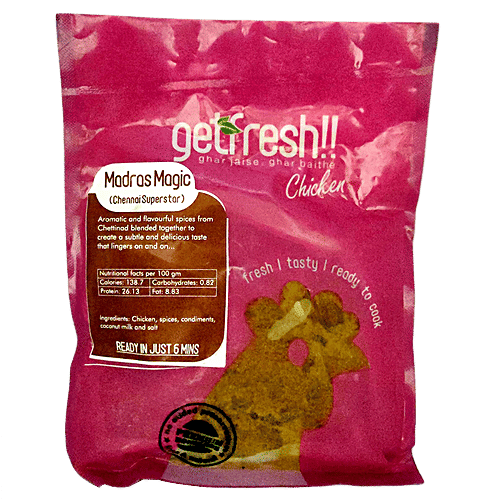 Buy Getfresh Pre Marinated Boneless Chicken Madras Magic 200 Gm Pouch ...