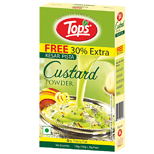 Buy Tops Custard Powder Kesar Pista 100 Gm Carton Online at the Best ...