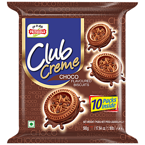 Buy Priyagold Sandwich Creme Biscuits Chocolate 500 Gm Pouch Online at ...