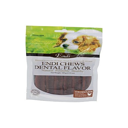 Buy Endi Dogs Food Treats Dental Chewy Stick Chicken Flavour 100 Gm ...
