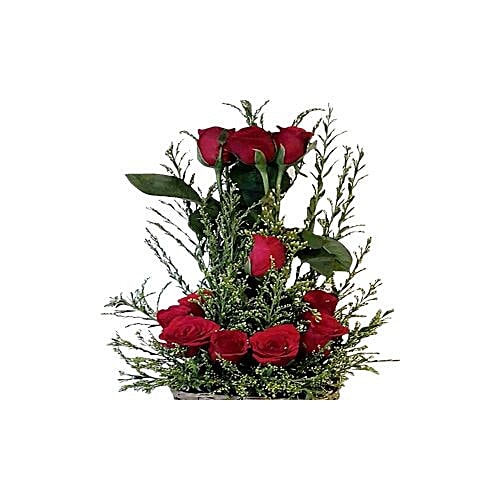 Buy Simply Flowers Flower Bunch - 20 Red Rose Round Bunch Online at ...