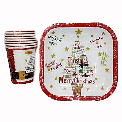 Buy Party Hunterz Christmas - Party Plates And Cups Online at Best ...