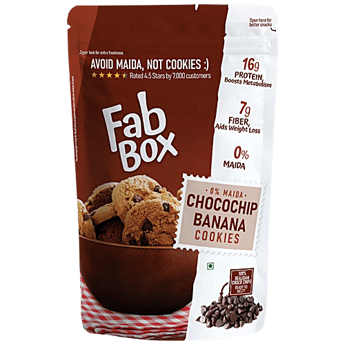 Buy Fabboxin Premium Healthy Cookies - Choco chip Banana, Whole Wheat ...