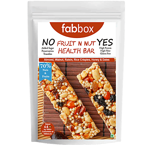 Buy Fabbox Health Bar - Fruit & Nut, High Fibre & Protein, Vegan Snack ...