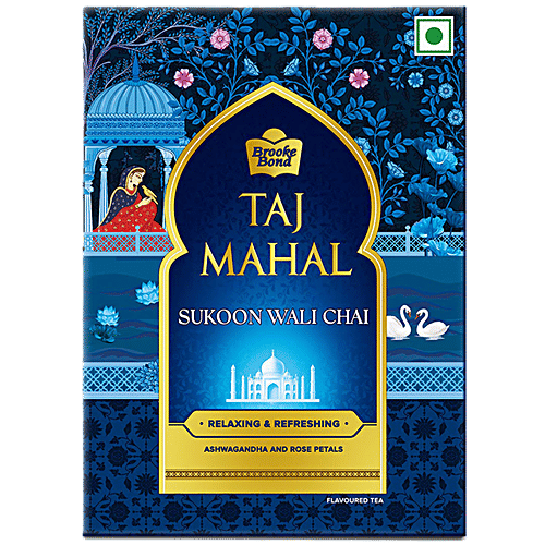 Buy Taj Mahal Sukoon Wali Chai - Tea With Ashwagandha & Rose Petals ...
