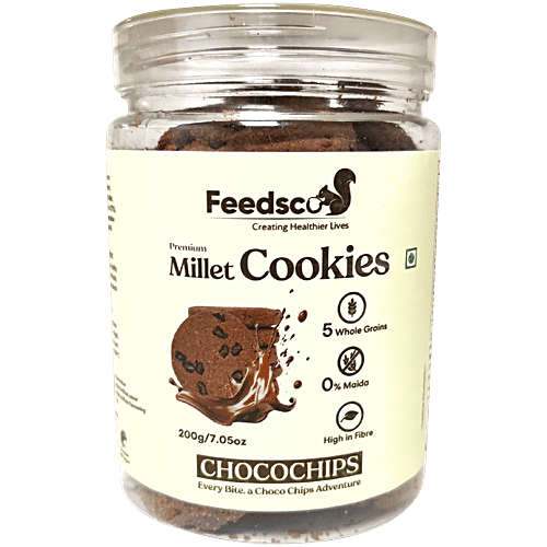 Buy FEEDSCO Millet Cookies - Choco Chips Online at Best Price of Rs 160 ...