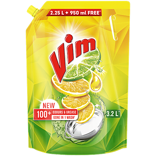 Buy Vim Dishwash Liquid - Infused With Power Of Lemons That Leaves No ...