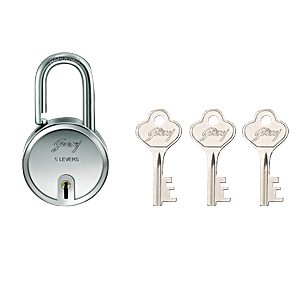 Buy Godrej Locks Navtal 5 Levers Brass Padlock With 3 Keys Online at ...