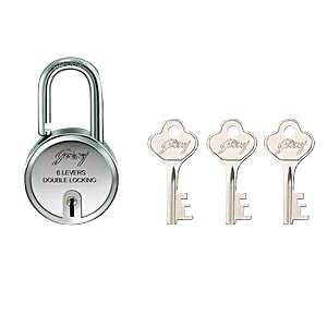 Buy Godrej Locks Navtal 5 Levers Brass Padlock With 3 Keys Online at ...