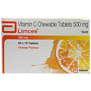 Buy Limcee Vitamin C Chewable Tablet 500 mg Orange Flavour Online at ...