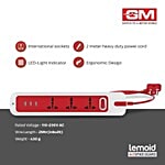 Buy GM GM Lemoid 10 Amps 3 Sockets Surge Protector (2.1 Meters, 3260 ...