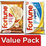 Buy Fortune Fortune Chakki Fresh Atta 5 kg + Xpert Pro Sugar Conscious Edible Oil 1 L Pouch ...