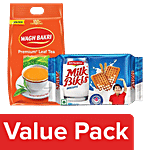 Buy bb Combo Wagh Bakri Premium Leaf Tea, 1Kg + Britannia Milk Bikis Biscuit Crunchy, 160g ...