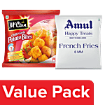 Buy bb Combo Amul Happy French Fries 6 Mm,2.5 kg + McCain Potato Bites ...