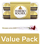 Buy bb Combo Ferrero Rocher Chocolate Gift Pack, 16 pcs + fresho! Rose ...