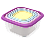 Buy All Time Plastic Prism Square Storage Container Set - Assorted ...