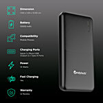 Buy Candytech CTPB10B 10000 mAh 14W Power Bank - 2 Type A Ports, Over ...