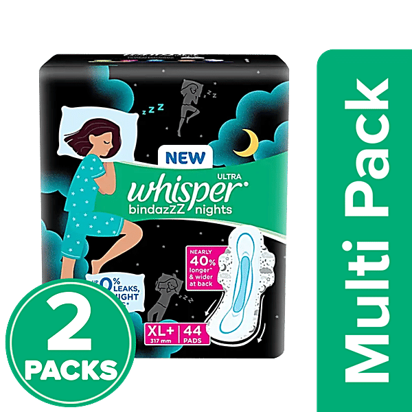 Whisper Ultra Whisper Ultra Clean Sanitary Pads For Women, XL+ 5 Packs